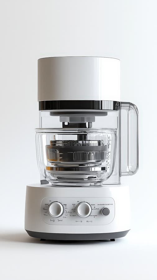 Modern White Coffee Maker with Transparent Glass Brewing System Stock ...