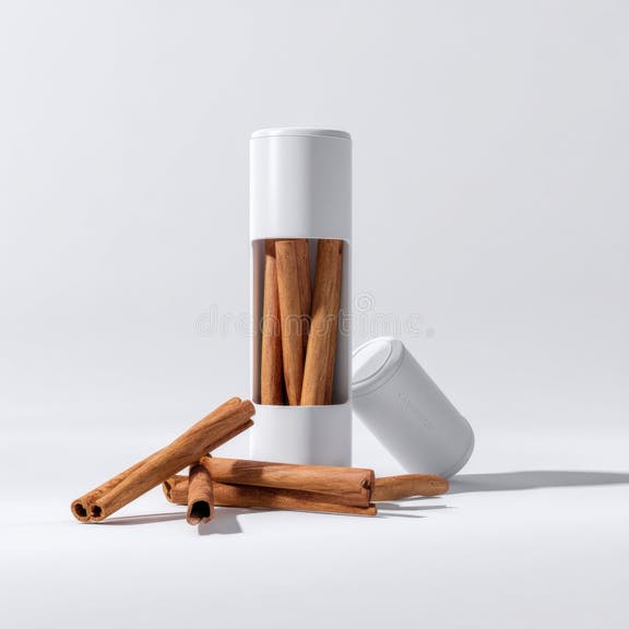 Cinnamon Sticks in Minimalist Container Stock Illustration ...