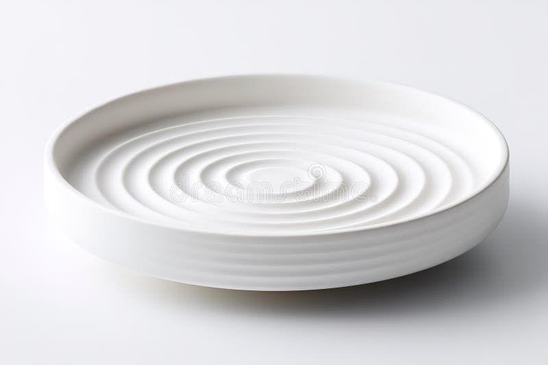 Stylish White Dish with Smooth Circular Patterns Designed for ...