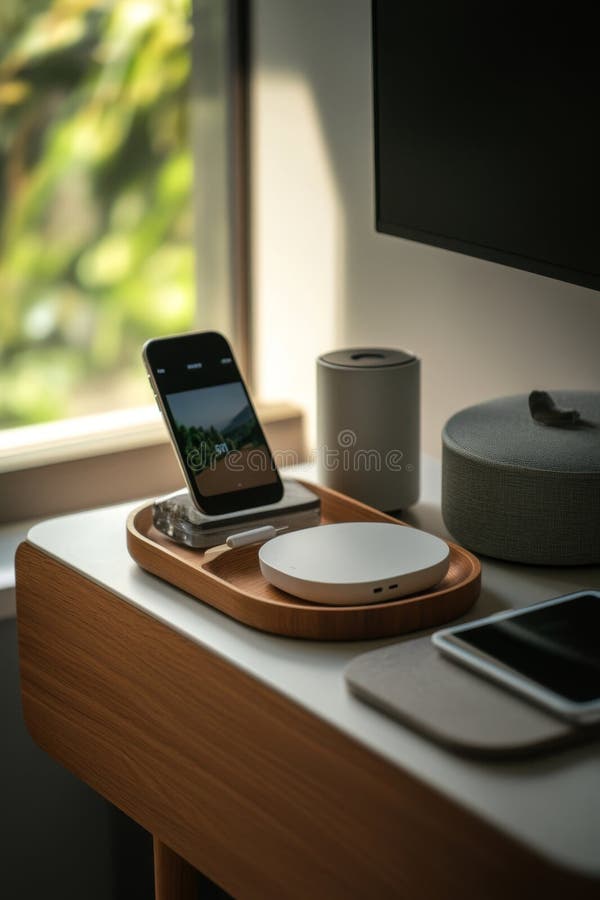 Sleek Wireless Charging Pad Setup Stock Illustration - Illustration of ...