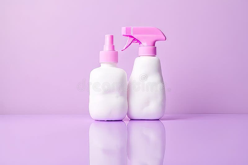 Stylish White Spray Bottles with Pink Caps a Minimalist Design for Any ...