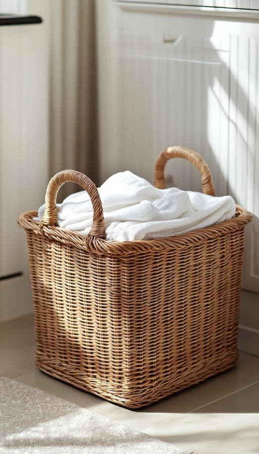 Stylish Wicker Laundry Basket Combining Elegance and Functionality for ...