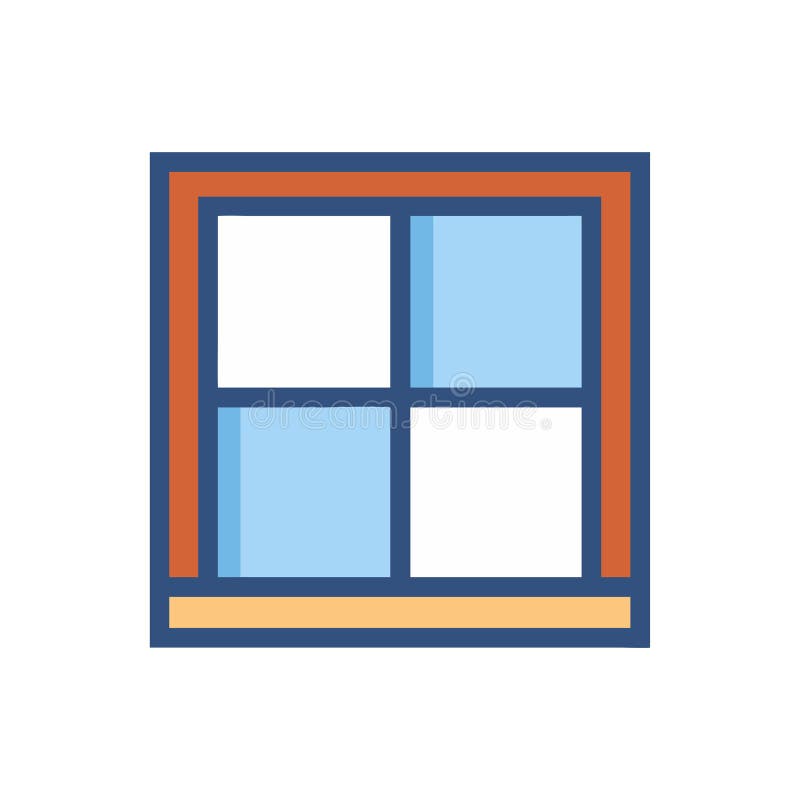 Stylish Window Frame Icon for Contemporary Spaces Stock Illustration ...
