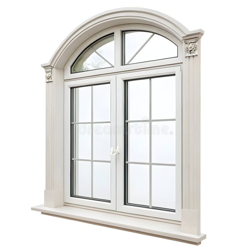 Stylish Window Isolated on White Background Stock Illustration ...
