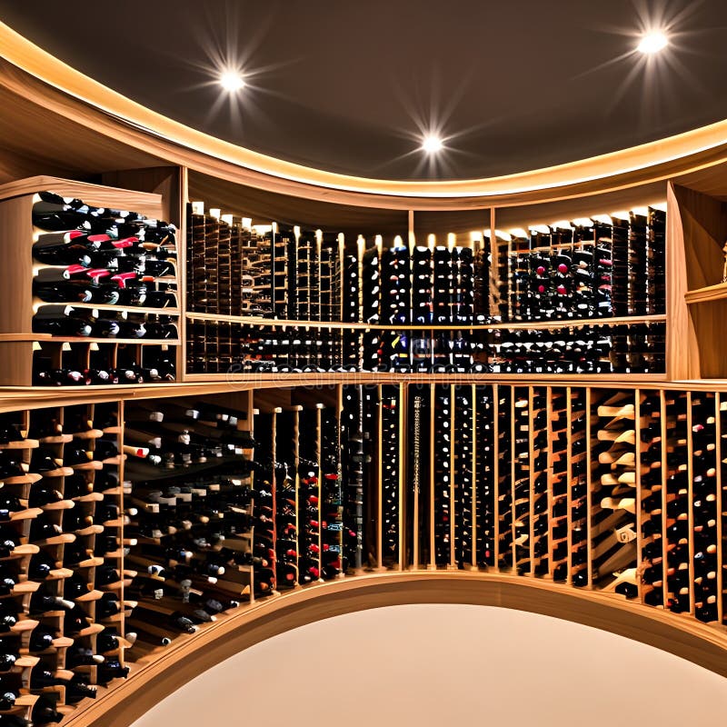 A Stylish Wine Cellar with Climate-controlled Racks, a Tasting Table ...