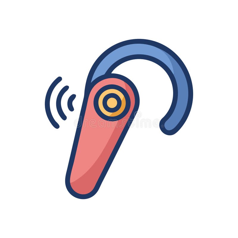 Stylish Wireless Earpiece Icon for Modern Use Stock Vector ...