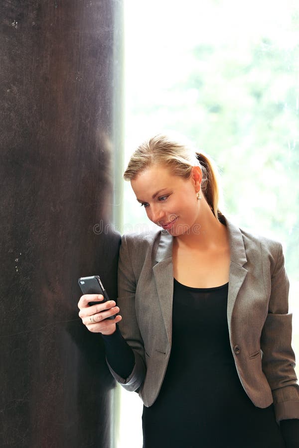 Stylish Woman Reading Text Messages Stock Photo - Image of fashion ...