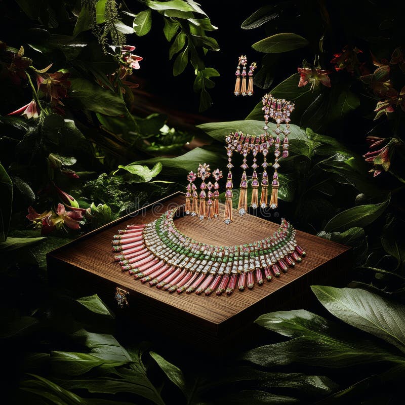 A Stylish Wooden Box Adorned with Lush Greenery Showcases an Elegant ...