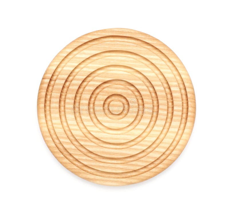 Stylish Wooden Cup Coaster Isolated on White, Top View Stock Photo ...