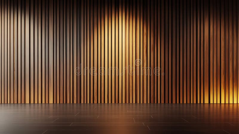 Stylish Wooden Panel Backdrop with Diffuse Lighting Captures a Modern ...