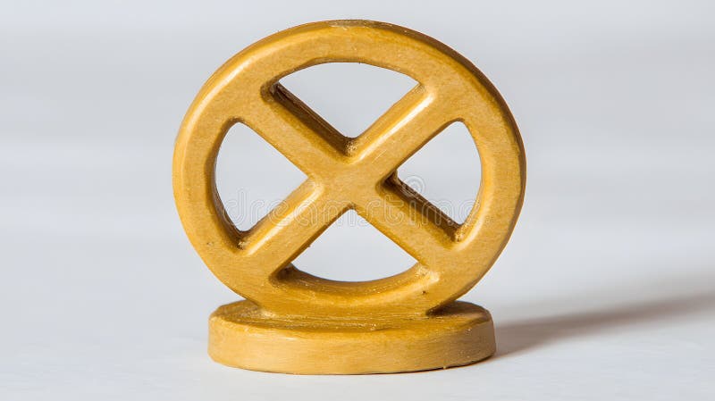 Stylish Wooden Sculpture of a Unique Symbol Stock Illustration ...