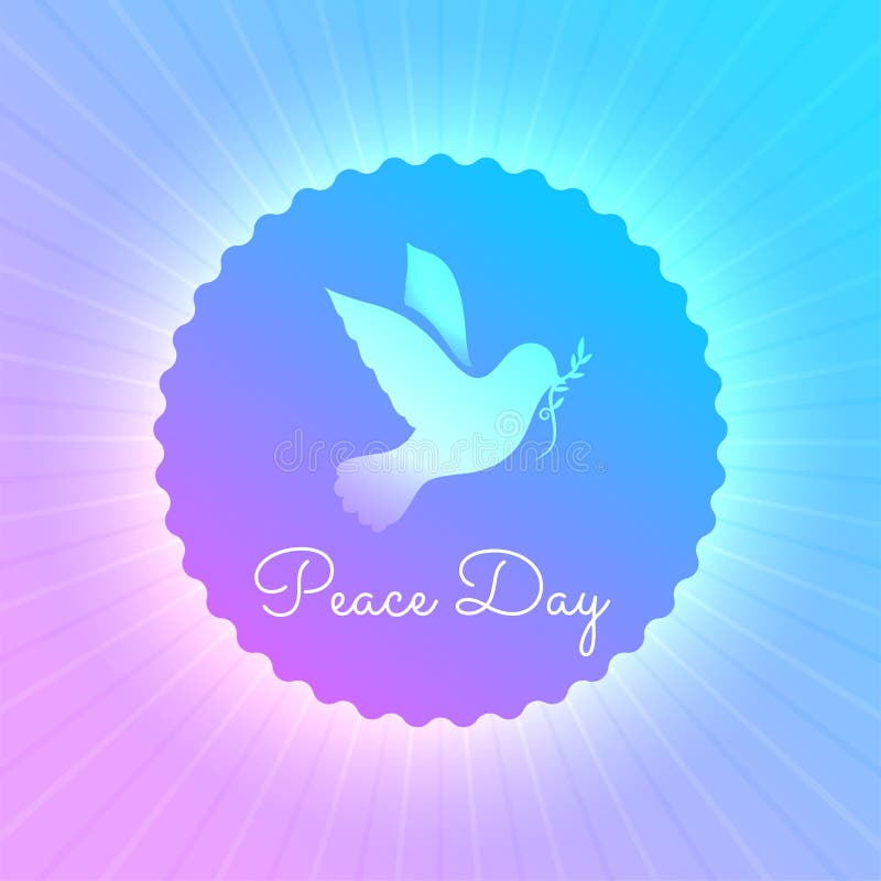 Stylish World Peace Day Template with Dove and Leaf Design Vector ...