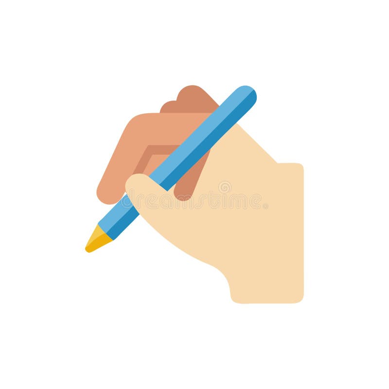 Stylish Writing Hand Icon for Education Stock Image - Illustration of ...