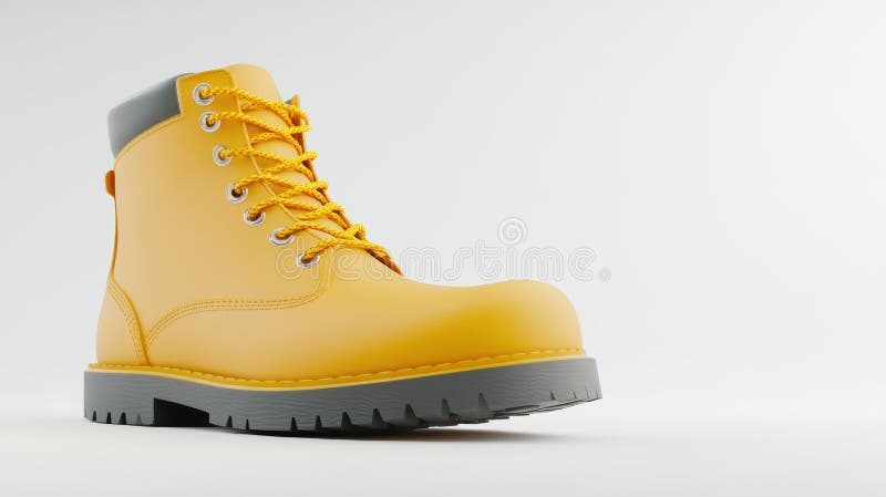 Stylish Yellow Boots, a Pop of Color on Pristine White Background ...