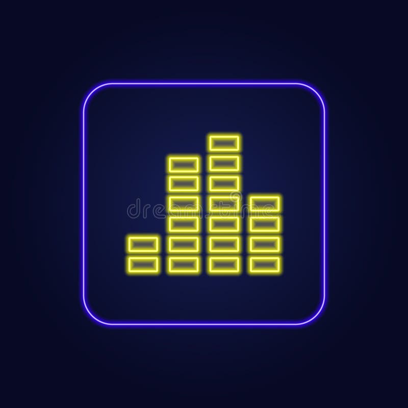 Stylish Yellow Neon Growth Graph Icon - Vector Stock Vector ...