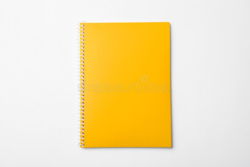 Stylish Yellow Notebook Isolated on White Stock Photo - Image of ...