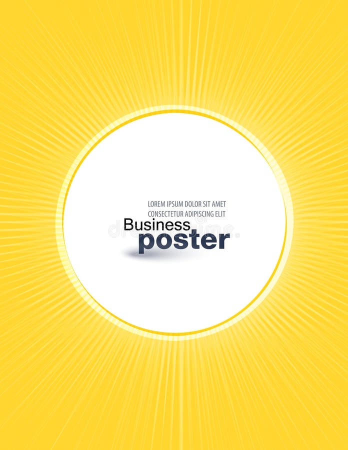 Stylish Yellow Poster with a Button Stock Vector - Illustration of ...