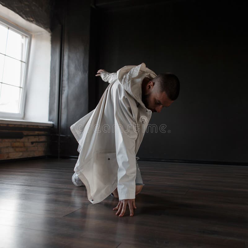 Stylish Young Dancer Man in Trendy Clothes with Jacket and Jeans Stock ...