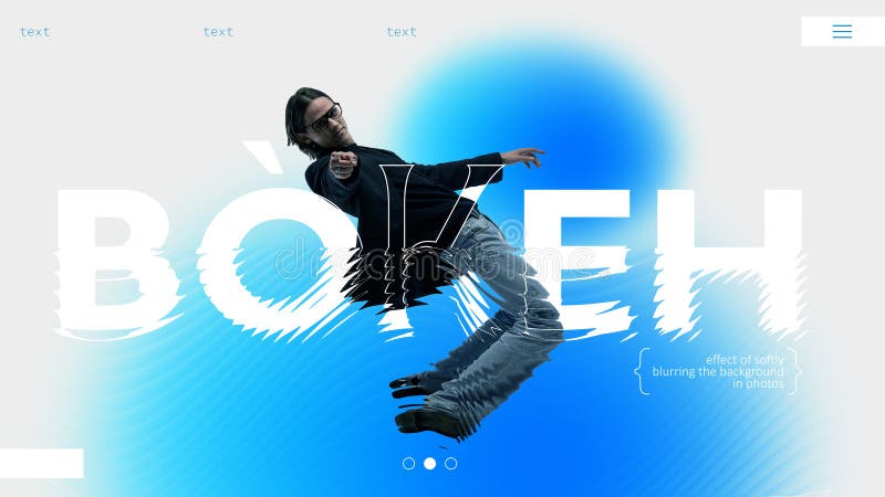 Stylish Young Man in Dynamic Pose with Bold Bokeh Typography and ...