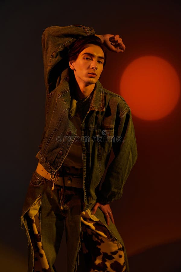 Young Non-binary Model Displays Bold Stock Image - Image of diversity ...