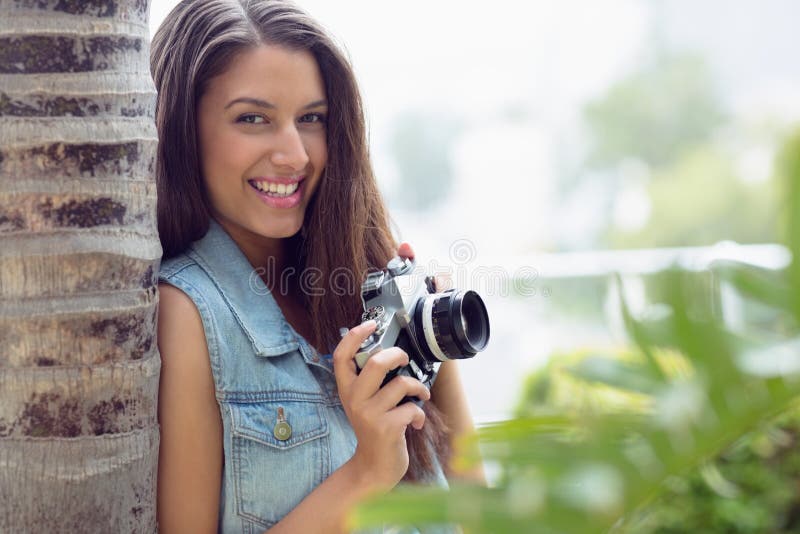 Stylish Young Photographer Smiling at Camera Stock Image - Image of ...