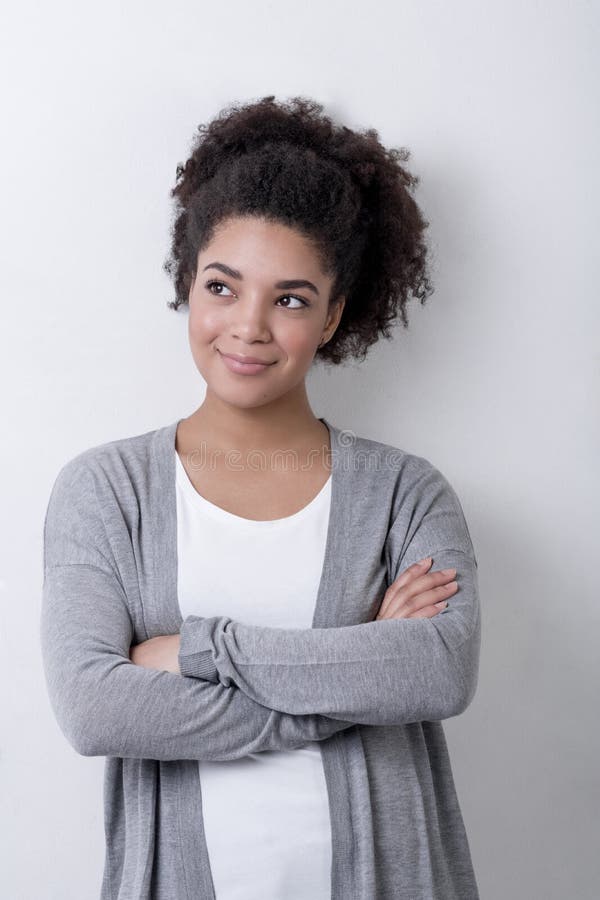 Stylish young woman stock photo. Image of person, cardigan - 82488108