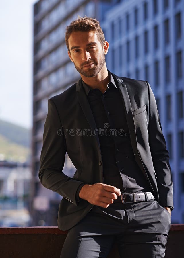 Stylishly Confident. a Handsome and Confident Young Man. Stock Image ...