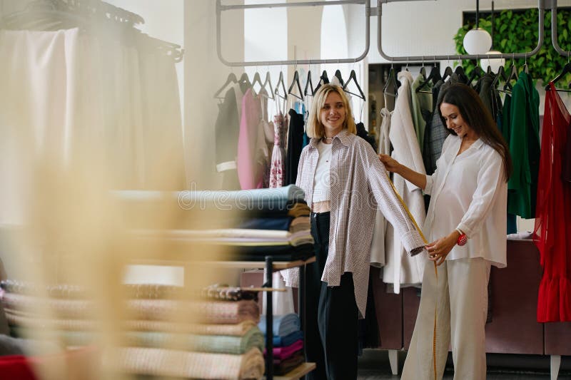 Client is Trying on a Master in a Sewing Studio Stock Image - Image of ...