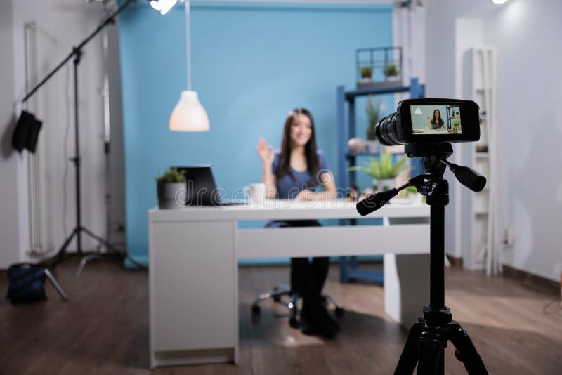 Stylist Influencer Recording Creative Beauty Tutorial Stock Image ...