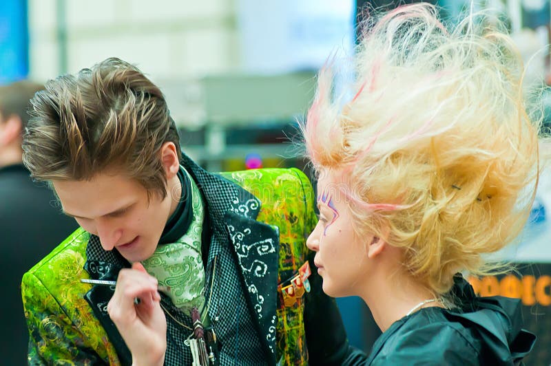 Stylist and Model on Show for Creative Makeup Editorial Photography ...