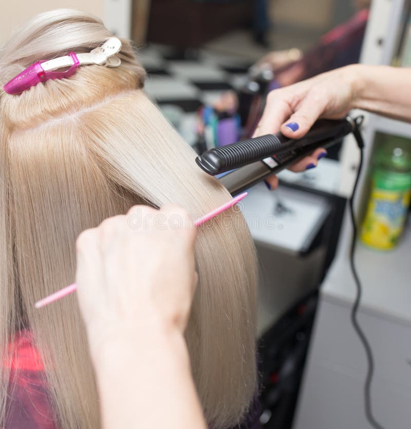 Stylist Puts Women`s Hair on a Plate Stock Photo - Image of stylist ...