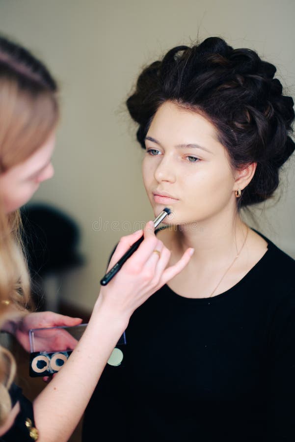 Stylist Working in a Beauty Salon and a Nice Lady Stock Photo - Image ...