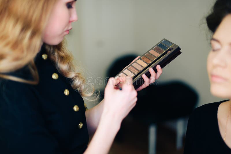 Stylist Working in a Beauty Salon and a Nice Lady Stock Photo - Image ...