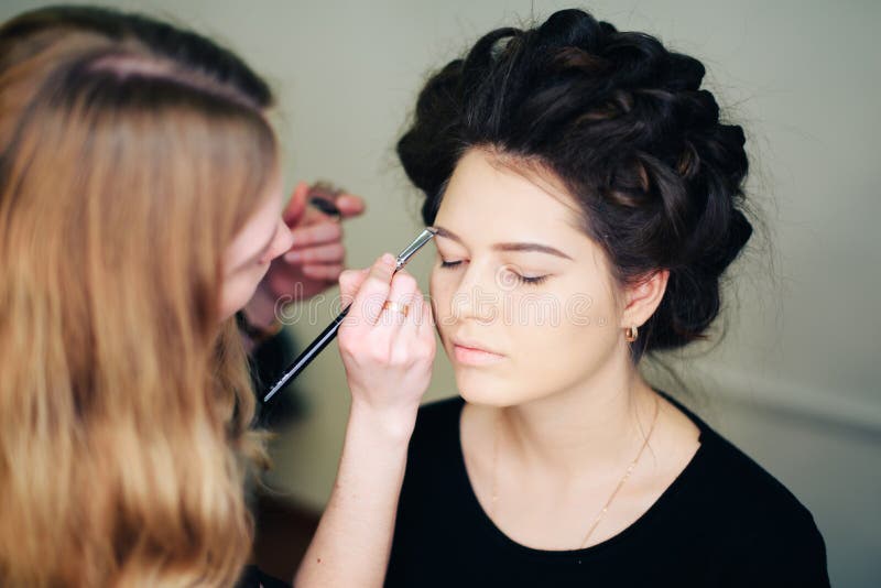 Stylist Working in a Beauty Salon and a Nice Lady Stock Photo - Image ...