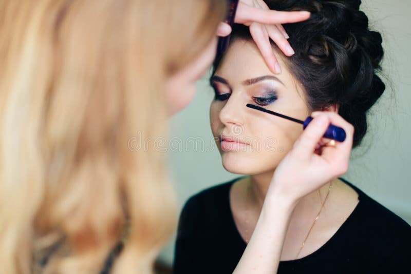 Stylist Working in a Beauty Salon and a Nice Lady Stock Image - Image ...