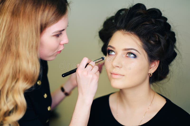 Stylist Working in a Beauty Salon and a Nice Lady Stock Photo - Image ...