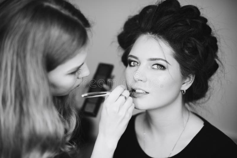 Stylist Working in a Beauty Salon and a Nice Lady Stock Photo - Image ...