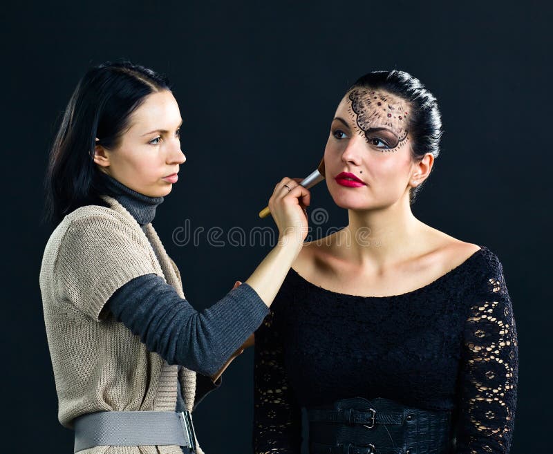 Stylist works with model stock image. Image of elegance - 29641553