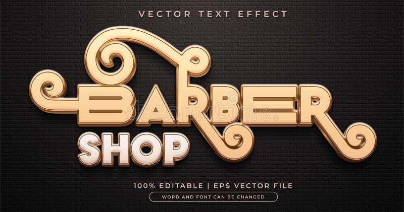 Barbershop Editable Text Effect Style Stock Vector - Illustration of ...