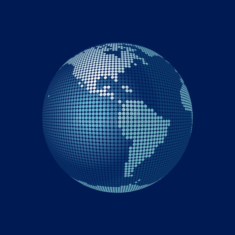 Stylized 3D Vector Globe, America Stock Vector - Illustration of globe ...