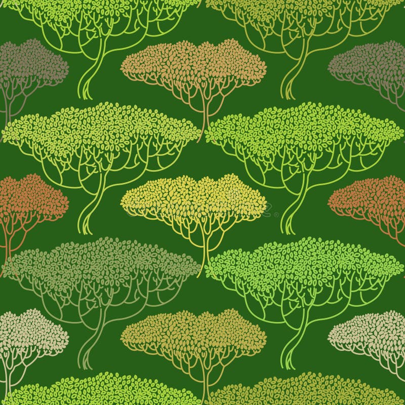 Stylized Abstract Autumn Tree Illustration Pattern Stock Vector ...