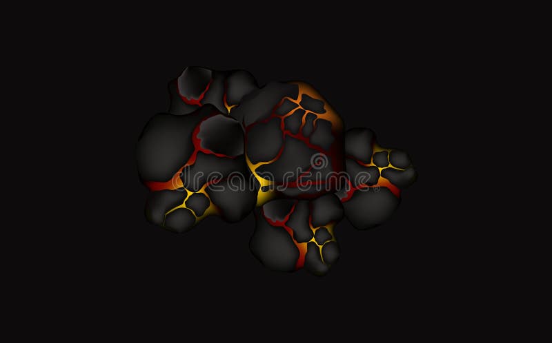 Stylized Abstract Background of Volcano Magma Glow Texture in Cracking ...