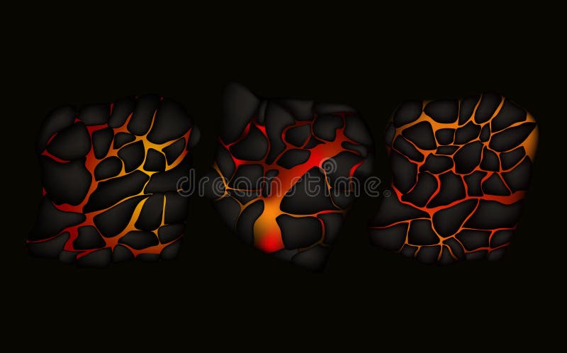 Stylized Abstract Background of Volcano Magma Glow Texture in Cracking ...