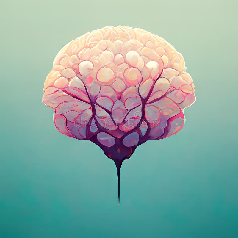 The Brain is Like a Plant. Stylized Abstract Brain. Schematic Brain ...