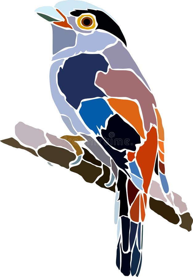 Stylized Bird stock vector. Illustration of color, tile - 111385068