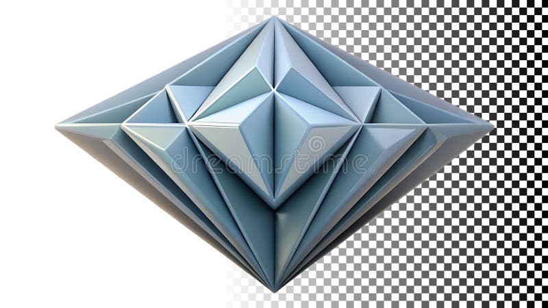 Abstract Geometric Diamond Shape Multifaceted Crystal Design Element ...