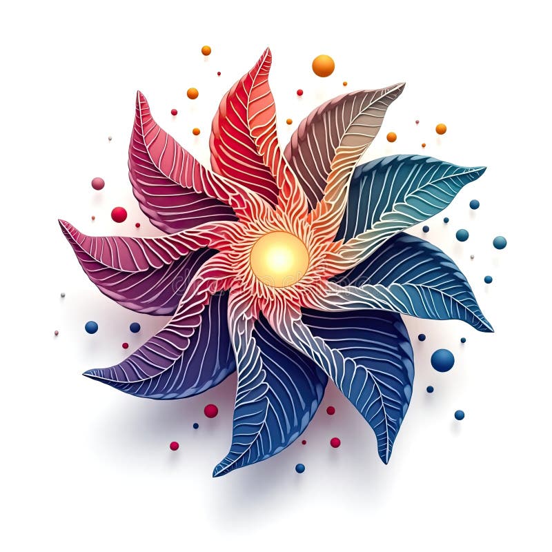 Stylized Abstract Flower with Bright Color Gradients and Modern Design ...