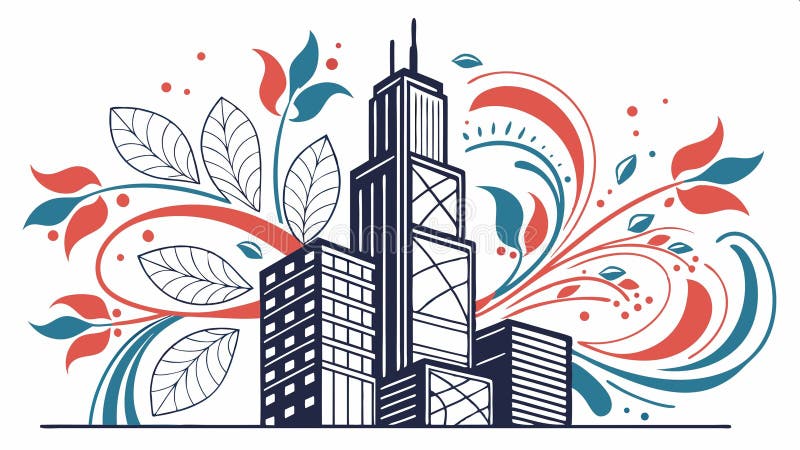 Stylized Abstract Illustration of Chicago Skyline Vector Design ...