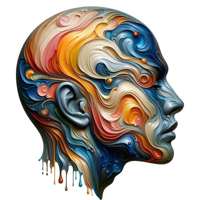 A Stylized, Abstract Illustration of a Human Head in Profile. the Image ...