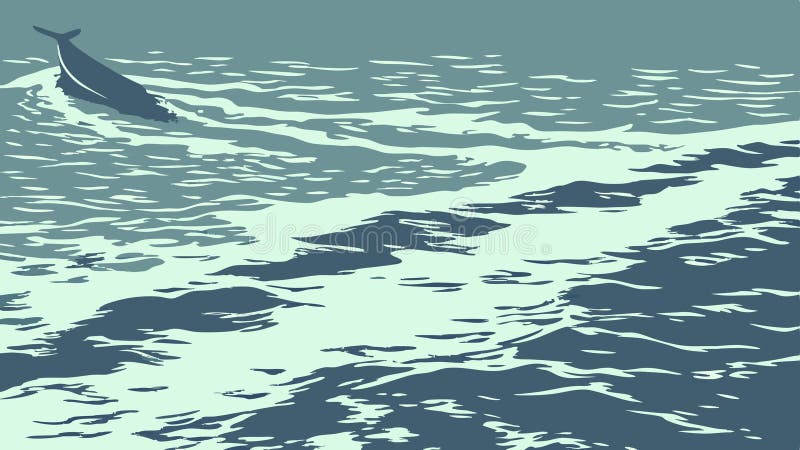 Stylized Abstract Illustration of Ocean Waves, Vector Design Generative ...